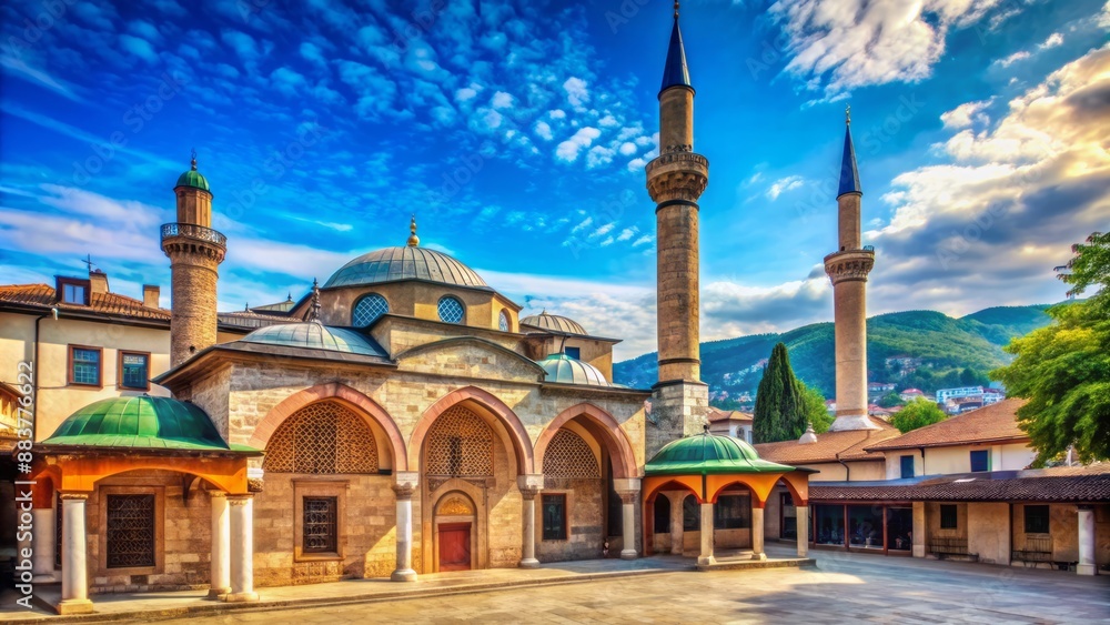 Beautiful Gazi Husrev-bey's Mosque in Sarajevo's historic center ...