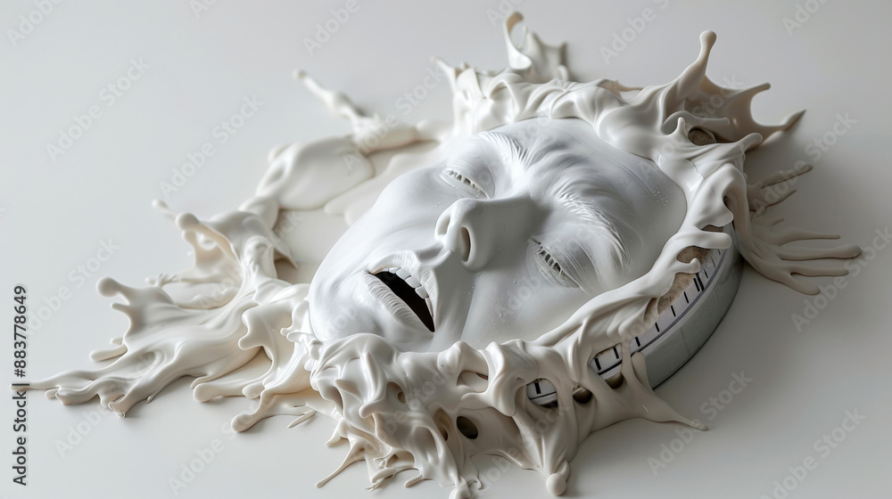 surreal, melting clock face to represent the distorted perception of ...