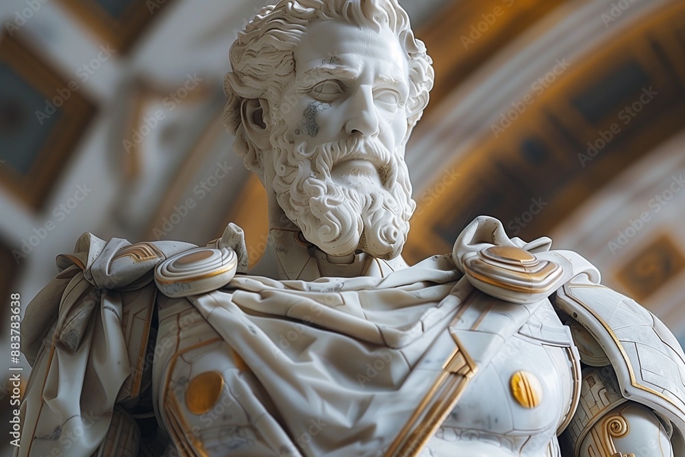 Majestic Robotic Statue of Realistic Greek God Zeus, Elegant and ...