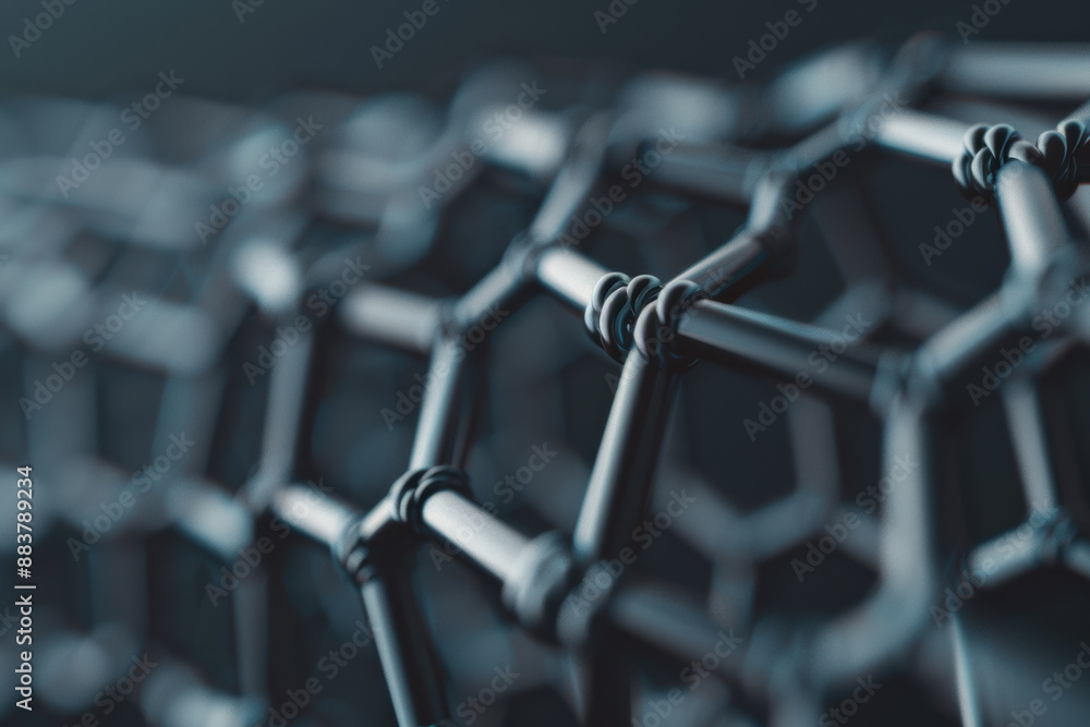 Close-up of a carbon nanotube structure showcasing its hexagonal ...