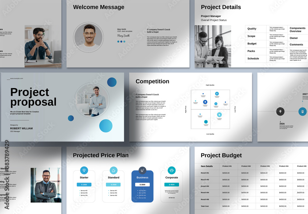 Project Proposal Presentation Layout Stock Template | Adobe Stock