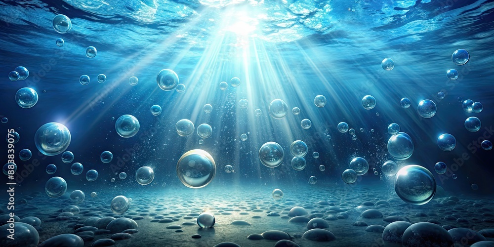 Underwater background with bubbles, underwater, bubbles, ocean, sea ...