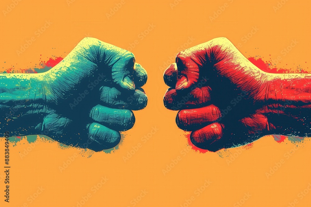 Unbreakable Hand Grip Vector icon of two hands, from different ...