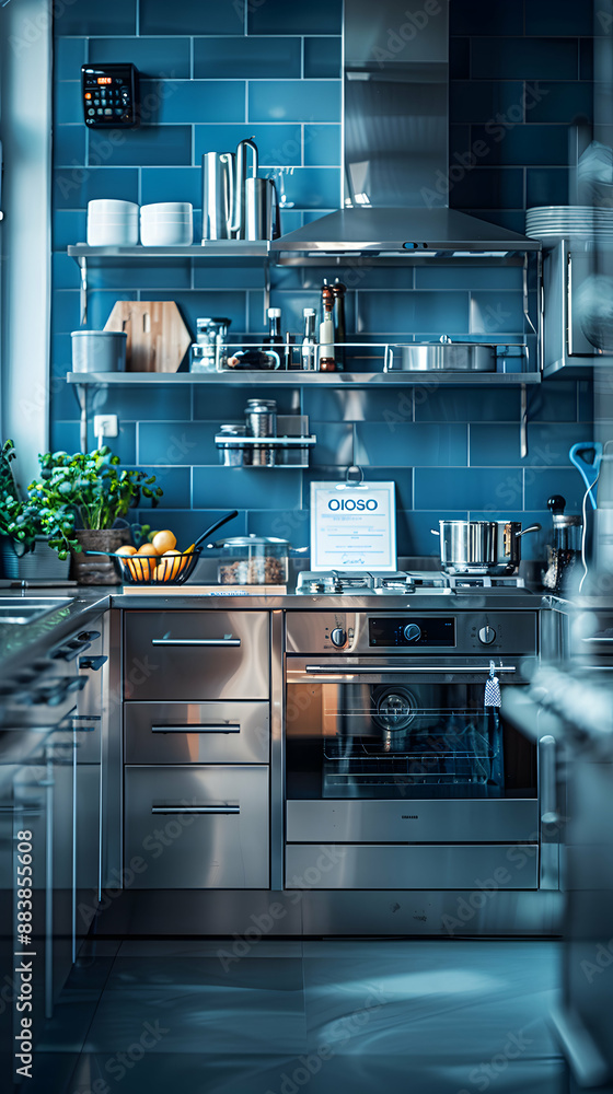 Hygienic Kitchen with Certificate and ISO Badge for Cleanliness and ...
