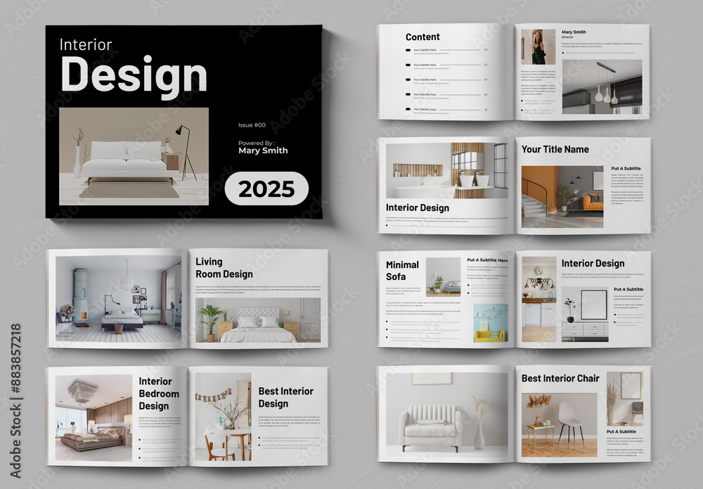 Interior Book Template Layout Stock Template | Adobe Stock