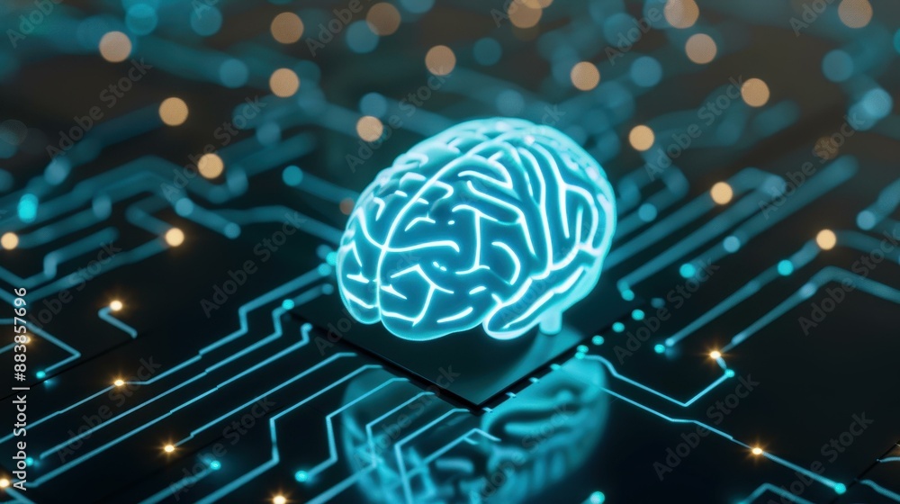 Cuttingedge digital brain scanning technology with neural networks and AI for innovative ...