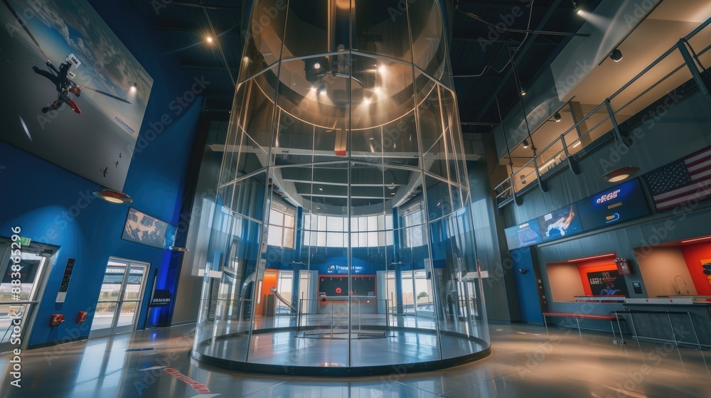 An indoor skydiving facility with powerful wind tunnels and VR ...