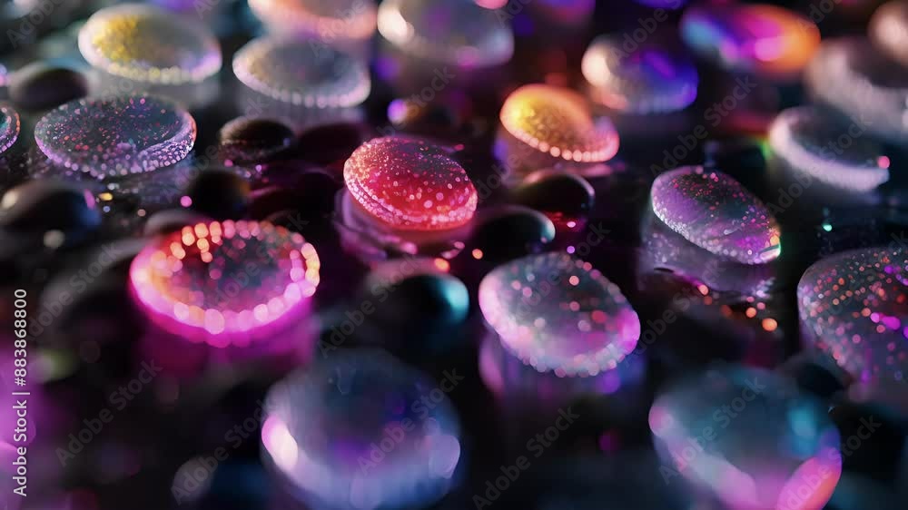 Microscopic view of taste buds under different light filters showcasing ...