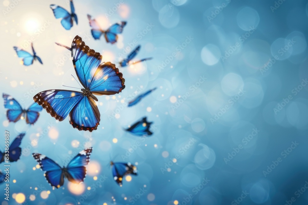 Abstract Business digital transformation innovative of butterfly life ...