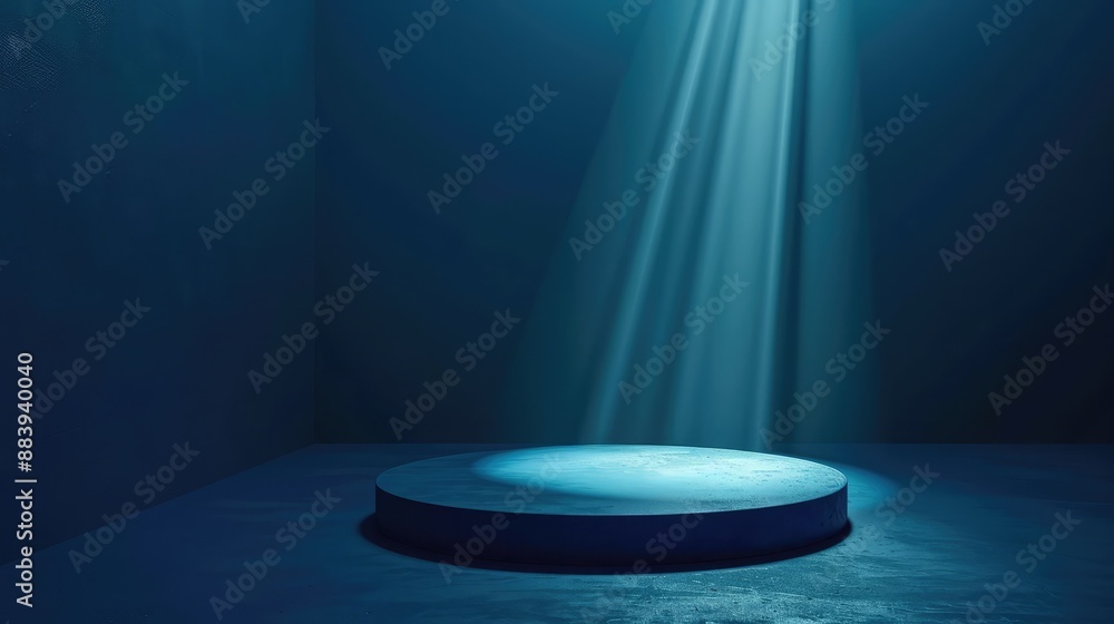 Blue stage background with spotlights and copy space, stage background ...