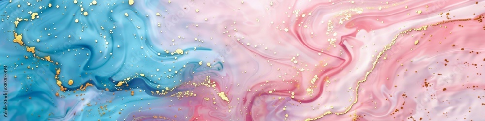 Abstract Computer Wallpaper Featuring Pink and Blue Marble Liquid ...