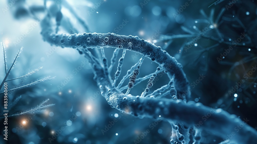 Spiral structure of human DNA, biochemistry concept with DNA molecule ...