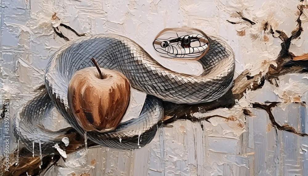 The Forbidden Fruit - The Red Apple of Garden of Eden - The Snake ...