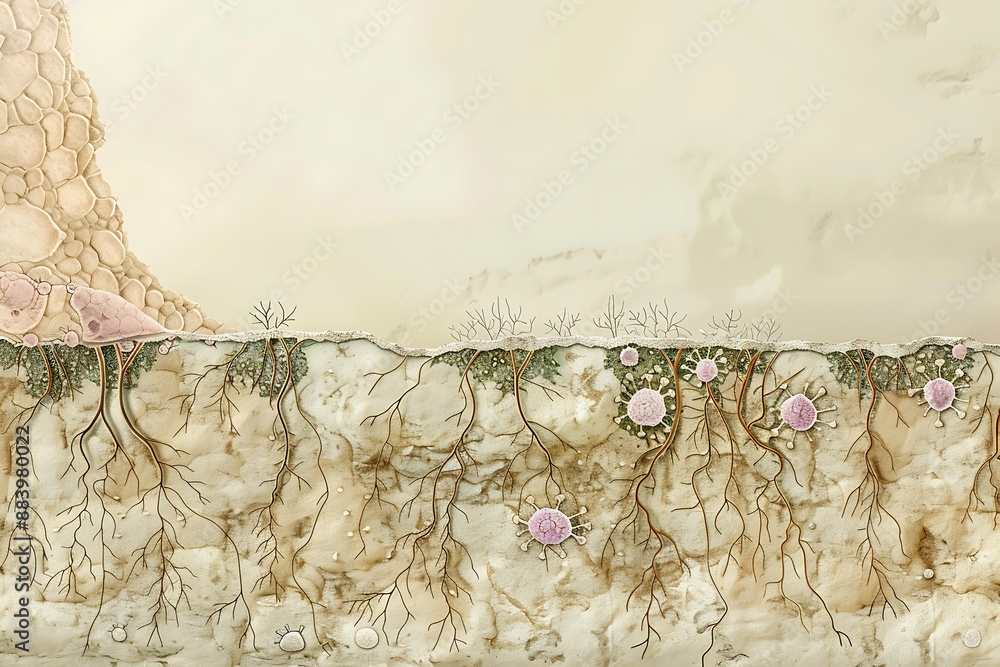 Diagram of skin with melanoma, illustrating abnormal growth of pigment ...