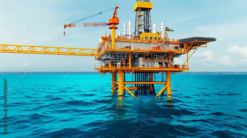 A cross-section view of an offshore oil platform, highlighting the ...