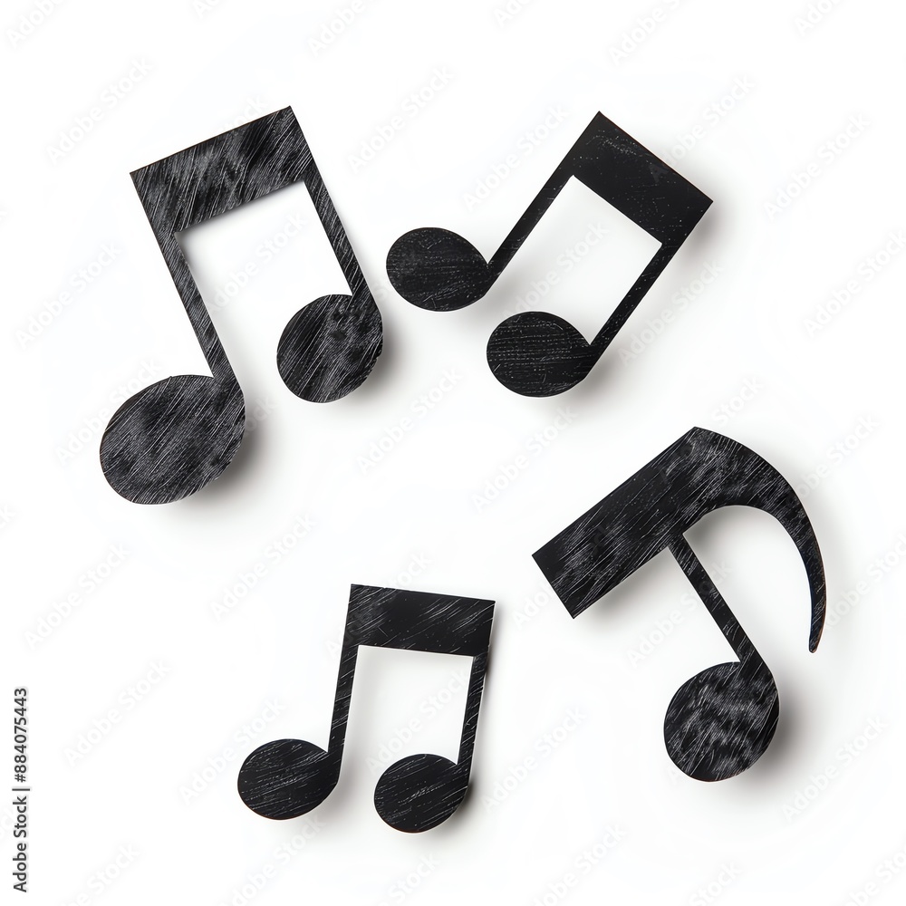 Spooky music notes, Halloween melody element, whimsical style, dark ...