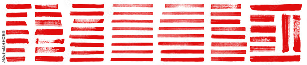 Red hand drawn stripes, smears, highlights. Bloody caution textbox ...