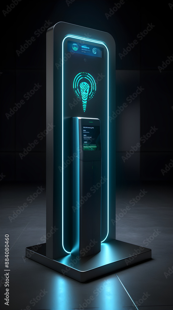 Advanced Security Gate With Biometric Fingerprint Scanner And Turnstile Access System The