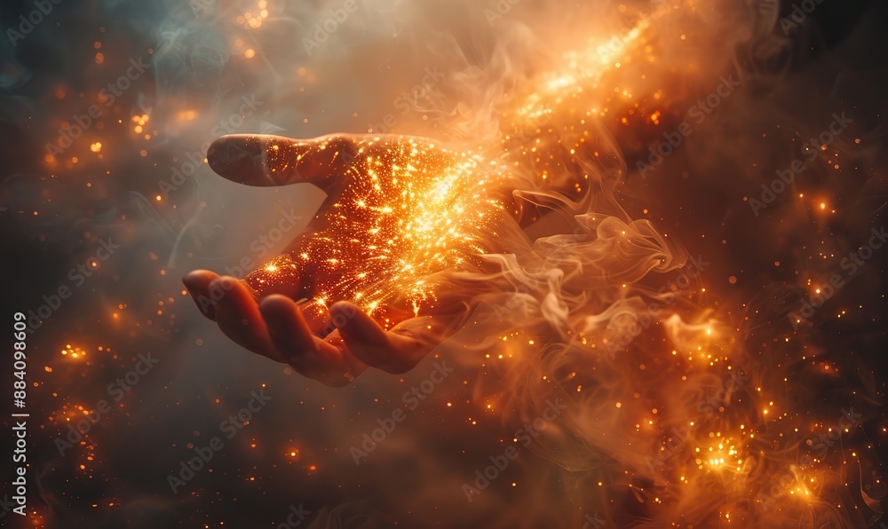 Hand reaching for God in the concept of redemption and salvation. Stock ...