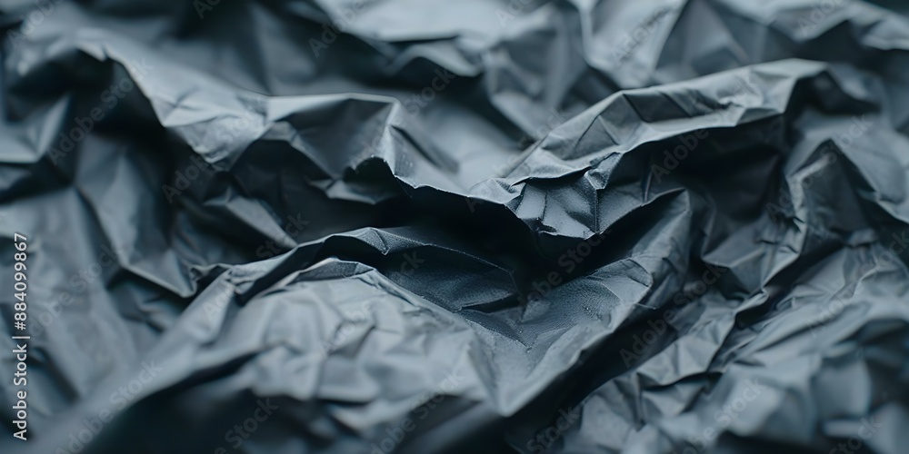 Black crumpled paper stop motion looped texture for video overlays ...