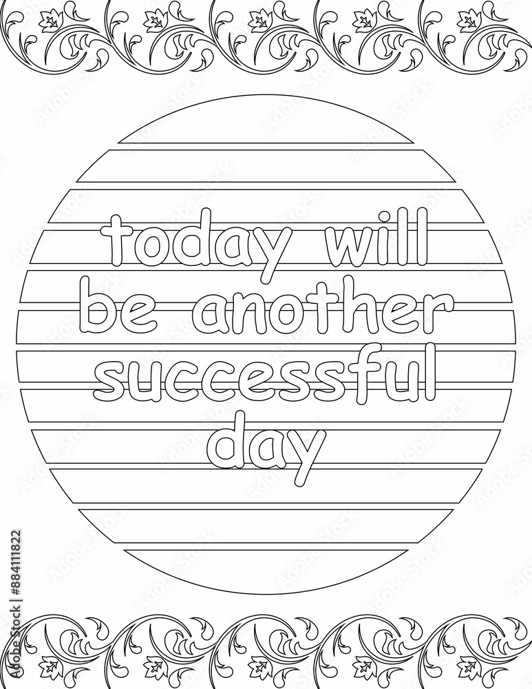 Printable motivational coloring page for kids and adults with positive ...