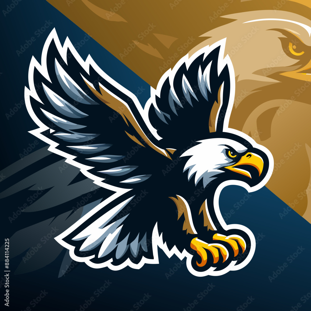 Flying eagle vector mascot illustration , eagle graphic , eagle logo design , eagle silhouette ...