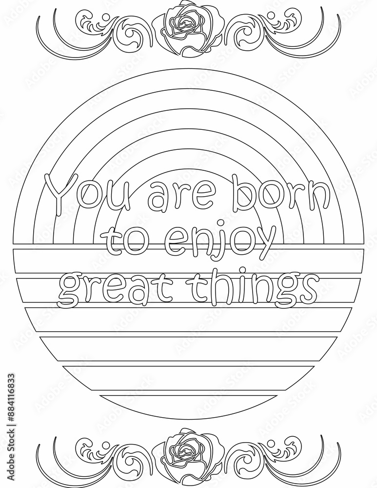 Printable motivational coloring page for kids and adults with positive ...