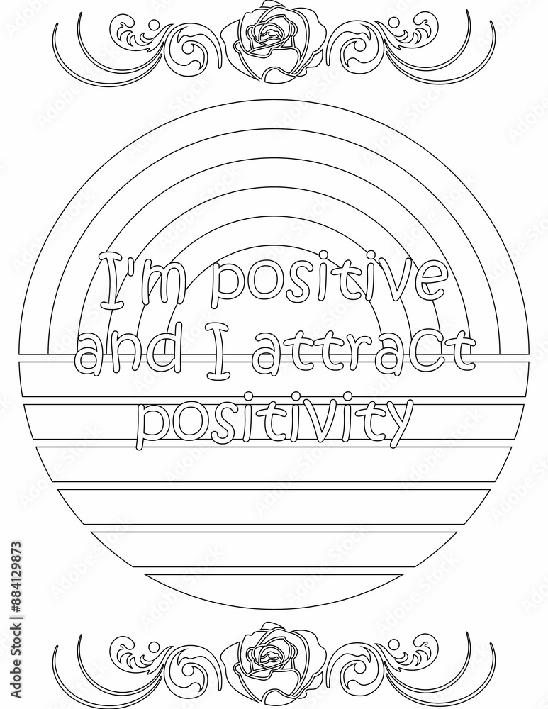 Printable motivational coloring page for kids and adults with positive ...