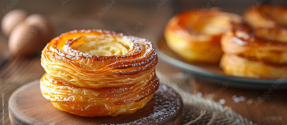 Kouign-Amann is a Breton pastry made with layers of buttery, flaky ...