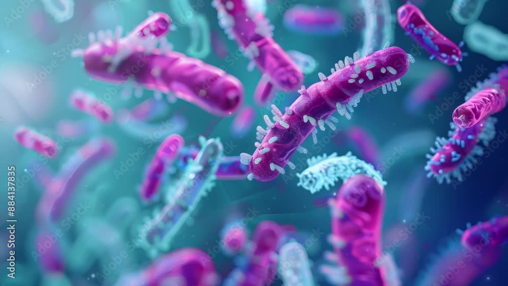 Illustration of probiotics concept showing beneficial bacteria thriving ...