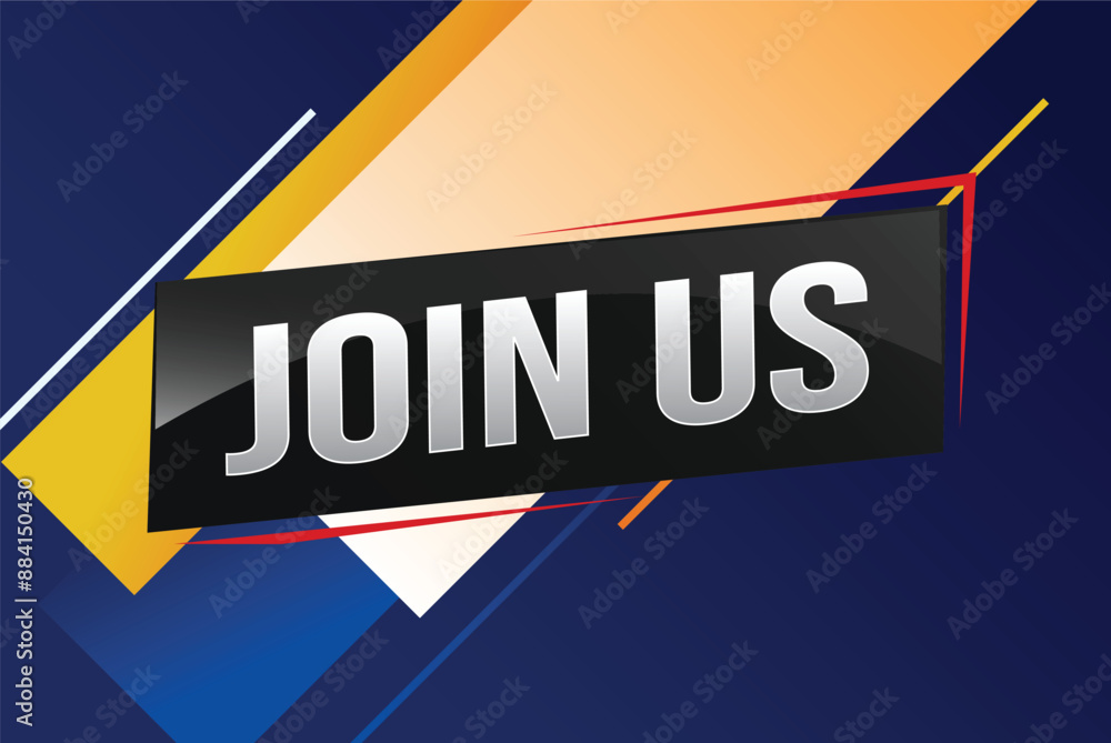 join us word concept vector illustration with modern futuristic 3d ...