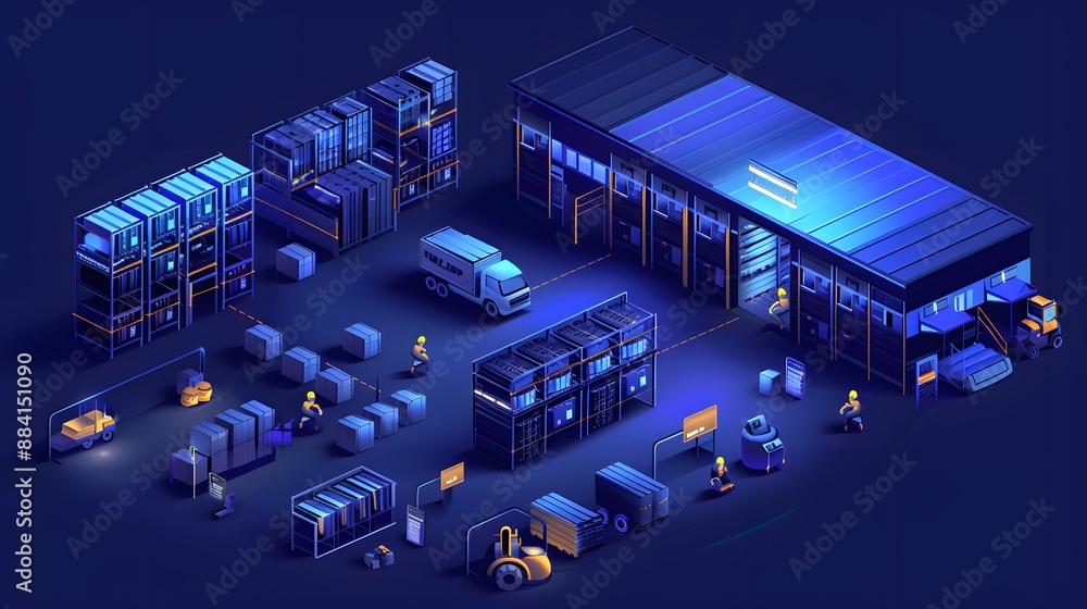 Smart warehouse management system with connected IoT devices that ...