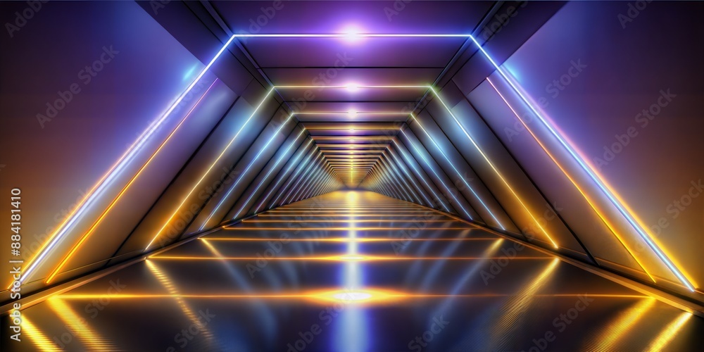 Futuristic tunnel wallpaper with neon lights shining through ...