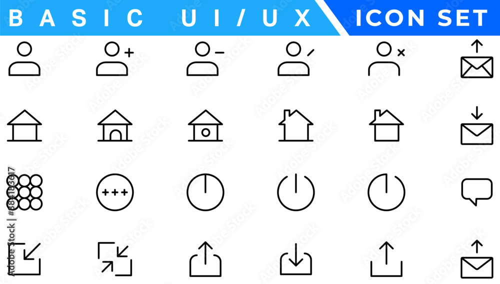 User Interface Icons Collection, Basic ui ux icon set. Set icon of user ...