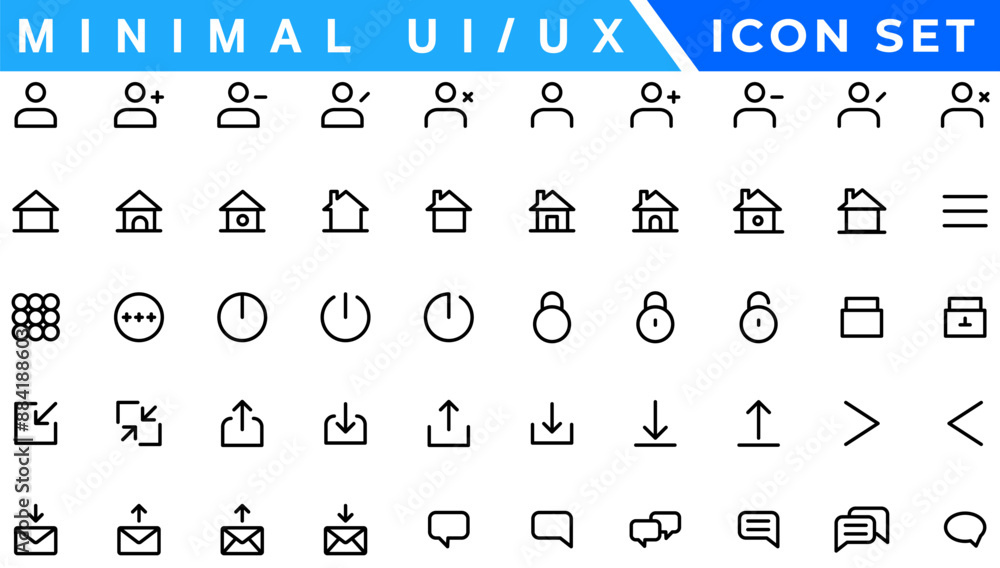Minimalist and simple looking pixel perfect linear ui icons set for dark, light mode. Outline ...