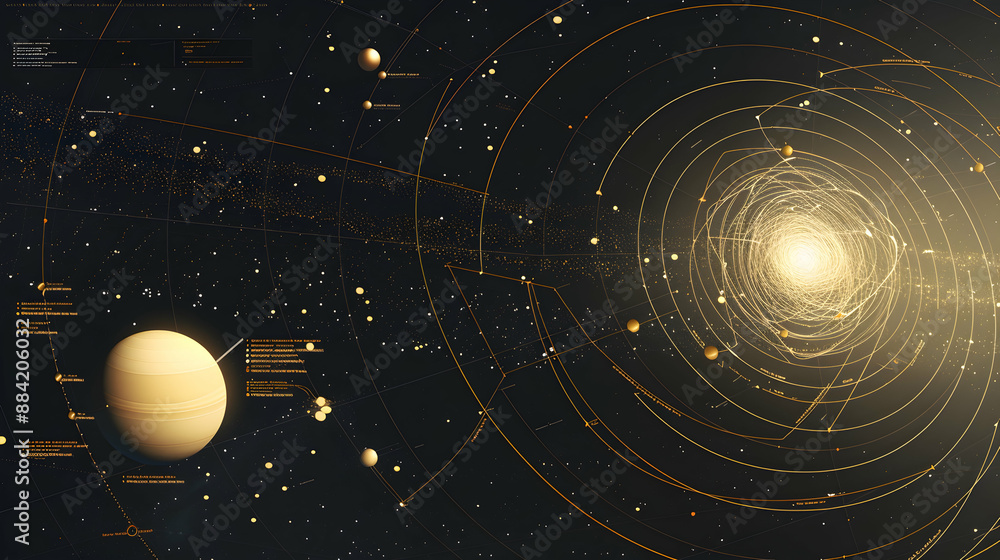 An infographic showing the orbit of a solar planet within a binary star ...