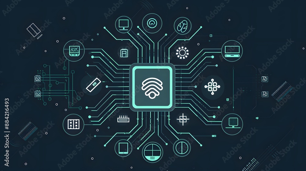 Design a logo for 'xFusionAi' that includes a central chip. The chip ...