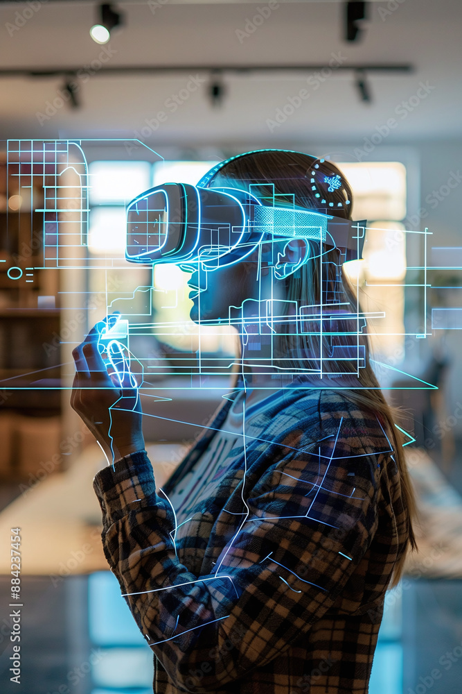 Interior Designers Utilizing Augmented Reality Glasses for Virtual Room ...