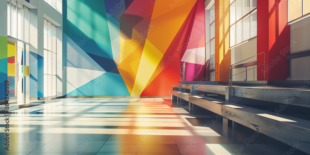 School background for back to school. Bright, clean, spacious school ...