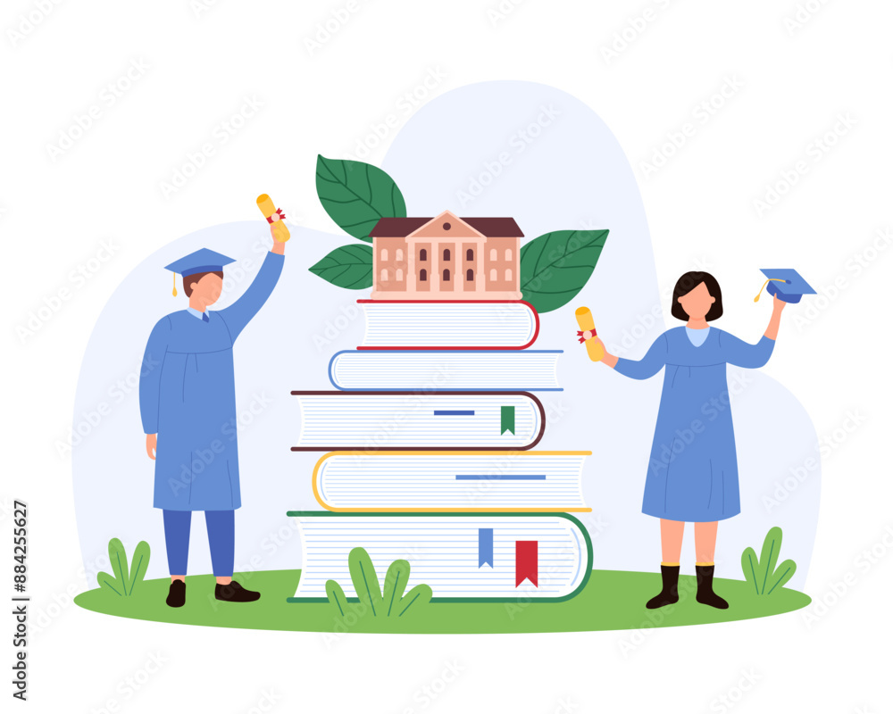 Success graduation of school, university or college, education for ...