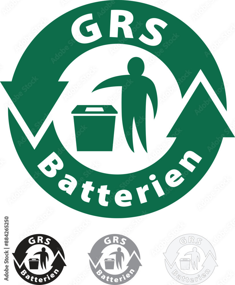 Battery recycling icon. Green battery and process of recycling battery ...