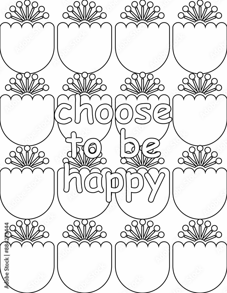Printable floral coloring page for kids and adults with affirmation ...