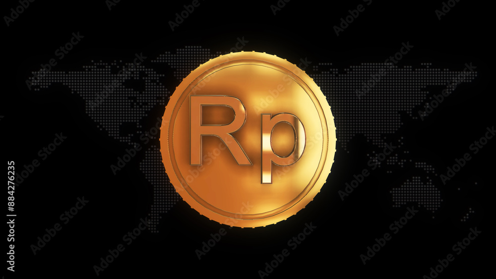 Golden Indonesian rupiah Currency symbol golden Indonesian rupiah ...