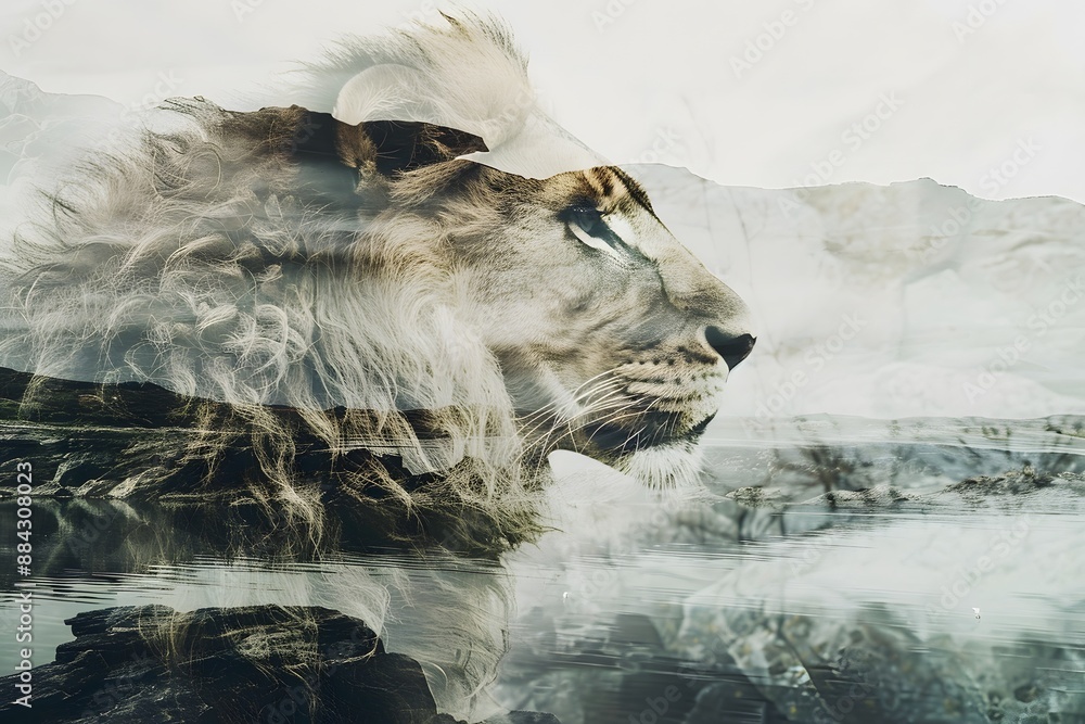 Beautiful Animals Blending with Serene Water and Nature Backgrounds by ...