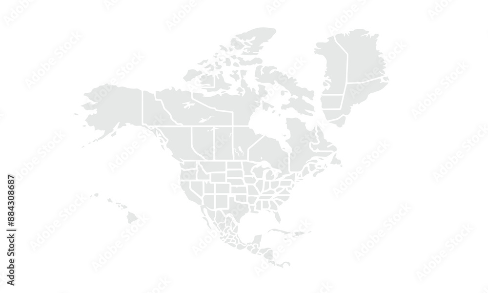 North America map illustration,isolated on white background.for website ...