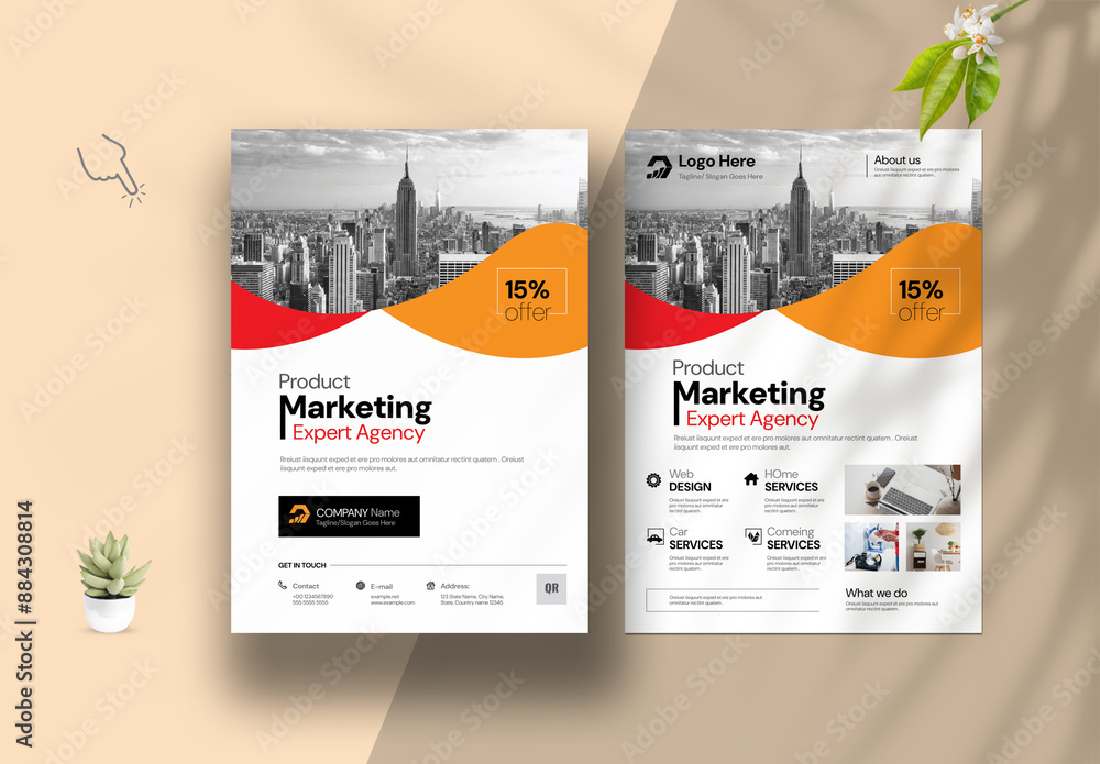 Corporate Flyer Layout Stock Template | Adobe Stock