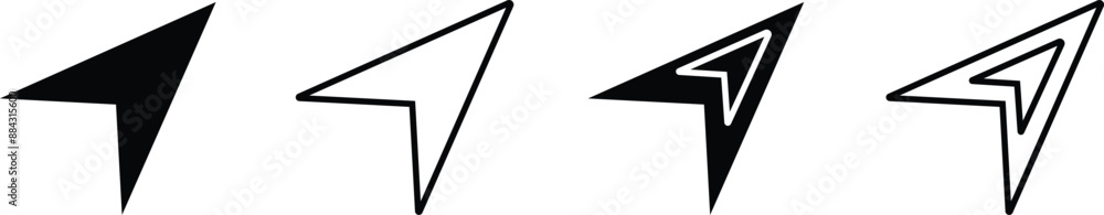 Vector navigation arrow icon set. compass icons. Map Pinpoint, GPS ...