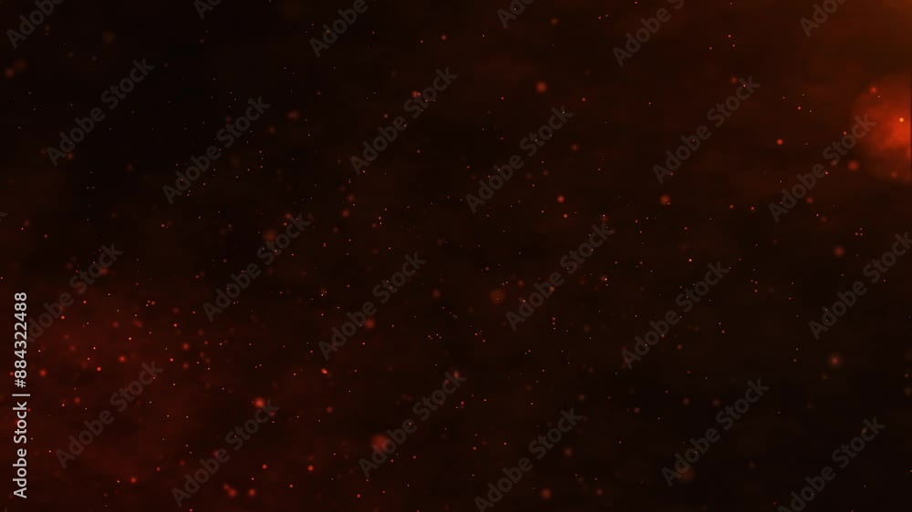 Shimmering, bright particles forming a line and wave flow. Smoke clouds ...