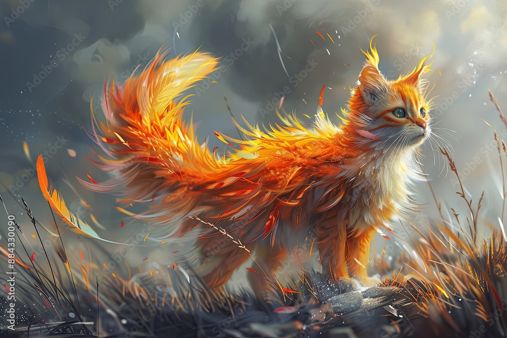 Cat Phoenix Hybrid (Nine Lives Reborn): This mythical creature embodies ...