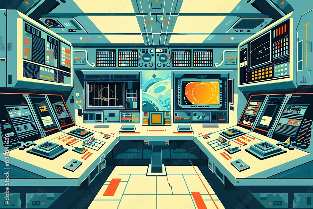 Foto de A retro-futuristic illustration of a futuristic, high-tech ...